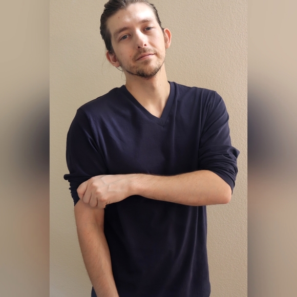 Chaser | Shirts | Chaser Long Sleeve Navy Blue L Vneck | Poshmark